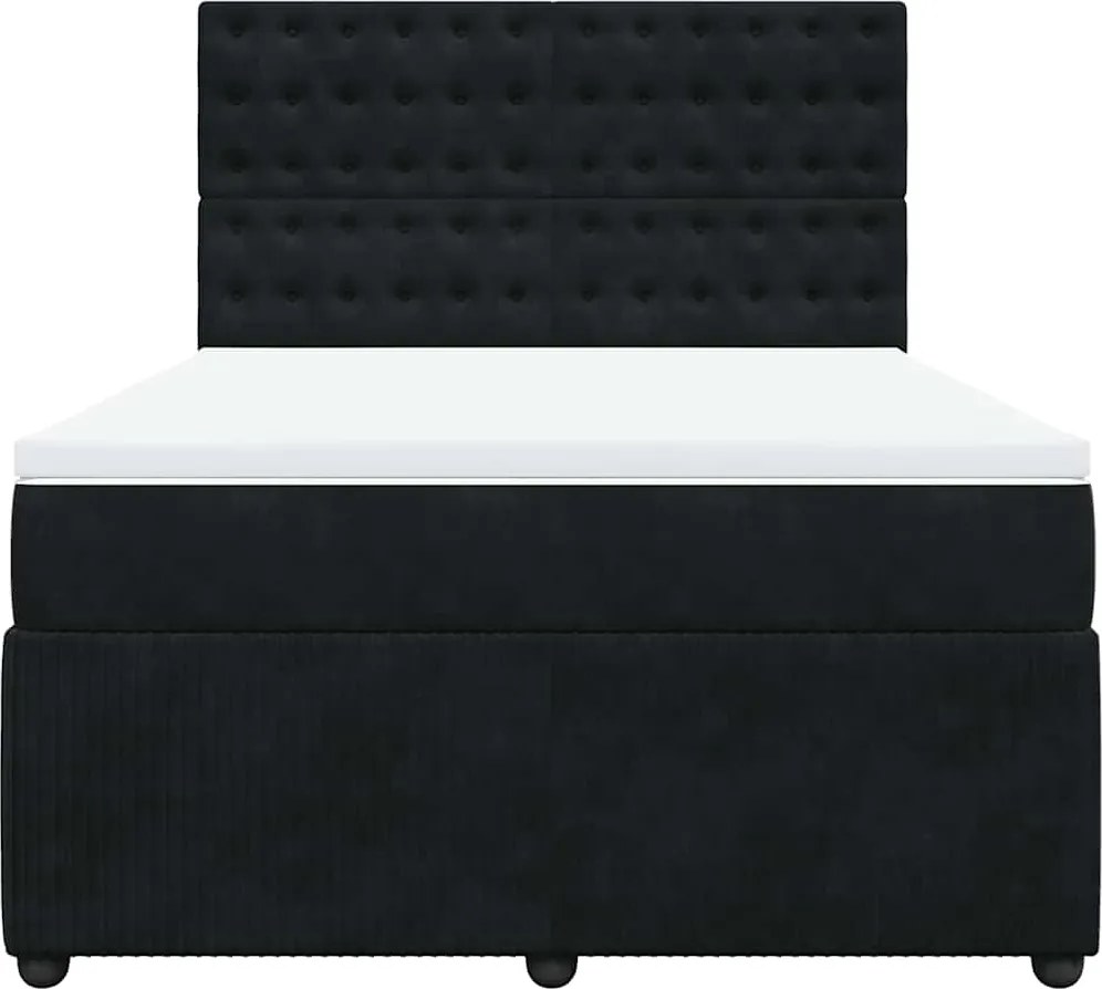 Box spring postel s matrací černá 140 x 190 cm samet 3294648