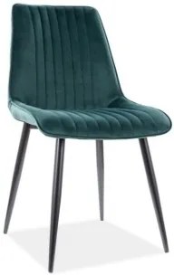 Casarredo Jídelní čalouněná židle PIKI velvet zelená/černá mat