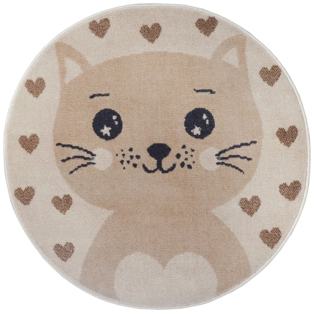 Hanse Home, Dětský koberec Adventures 105963 Cream Beige kruh, 140x140 (průměr) kruh, béžová, dětský Biano.cz