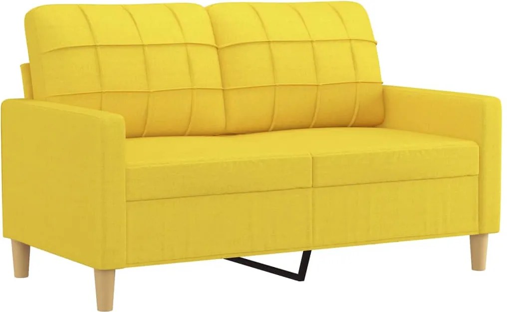 2dílná sedací souprava s poduškami světle žlutá textil 3201279