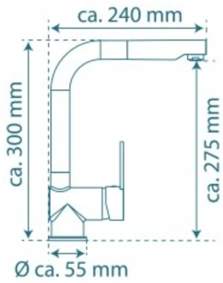 Schütte Kuchyňská Směšovací Baterie S Výsuvnou Sprškou London Černá - Šedá