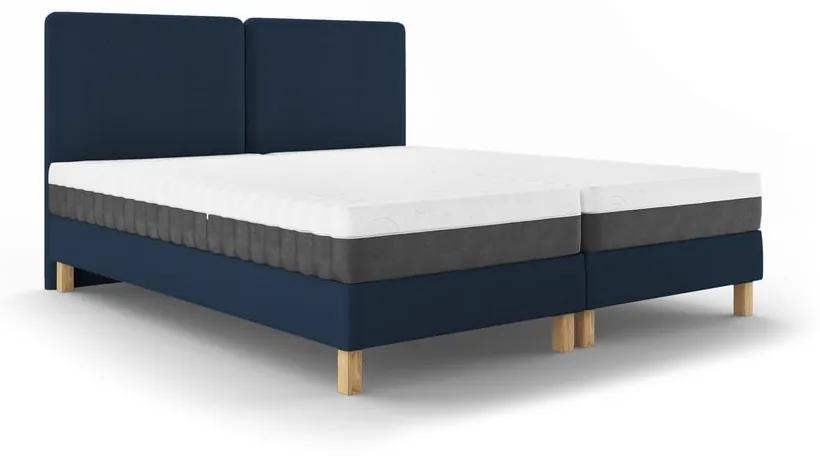 Tmavě modrá čalouněná dvoulůžková postel s roštem 180x200 cm Lotus – Mazzini Beds