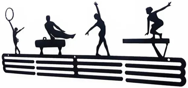 Walenty Kovový nástěnný věšák na medaile Sportovní Gymnastika 3 rozměry, různé barvy Barva: Bílá, Rozměr: Délka 50cm