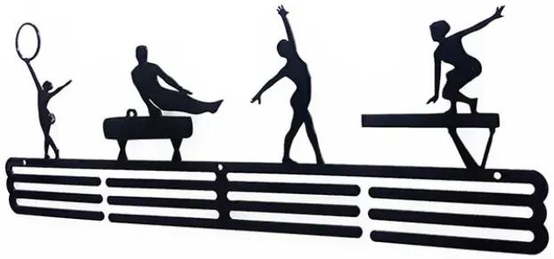 Walenty Kovový nástěnný věšák na medaile Sportovní Gymnastika 3 rozměry, různé barvy Barva: Hnědá, Rozměr: Délka 40cm