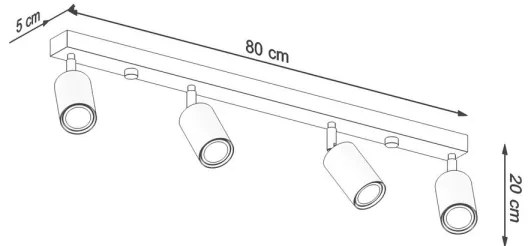 Sollux SL.1042 - Bodové svítidlo BERG 4xGU10/40W/230V