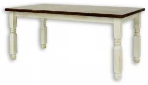 Jídelní stůl z masivu MES 01 A 80x120 s hladkou deskou - výběr moření, 01Moření K13 - bělená borovice, 02Moření horní desky v barvě korpusu 0