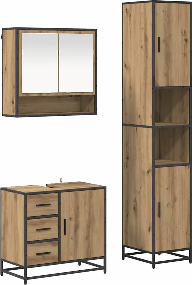 Sada koupelnového nábytku 3 ks Artisanový dub 3402549