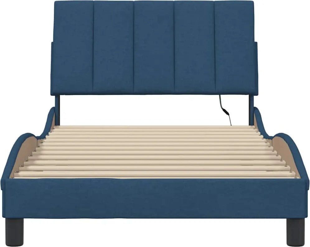 Rám postele bez matrací Hanko modrá 100x200 cm textil 3310446