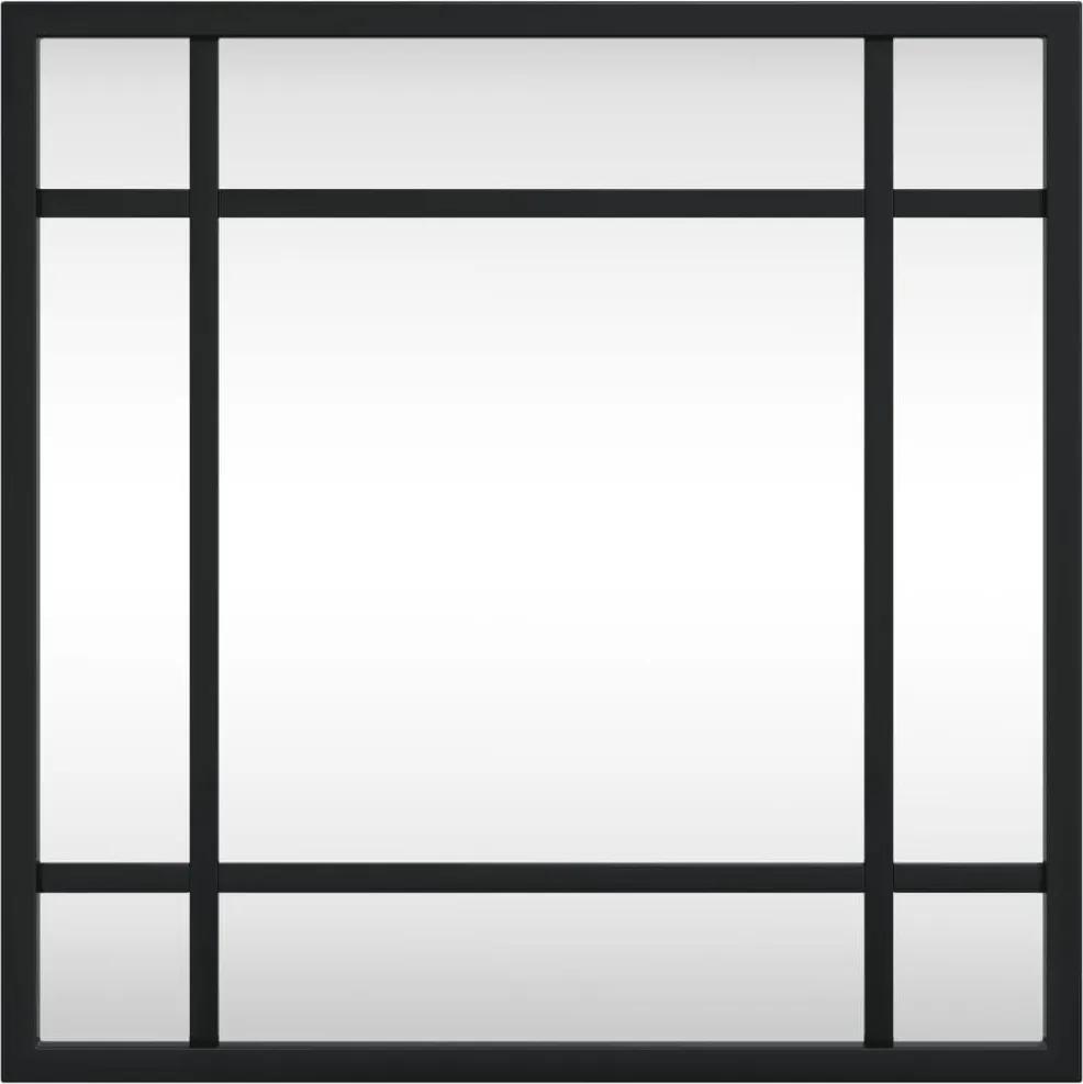 vidaXL Nástěnné zrcadlo černé 30 x 30 cm čtverec železo [358632]