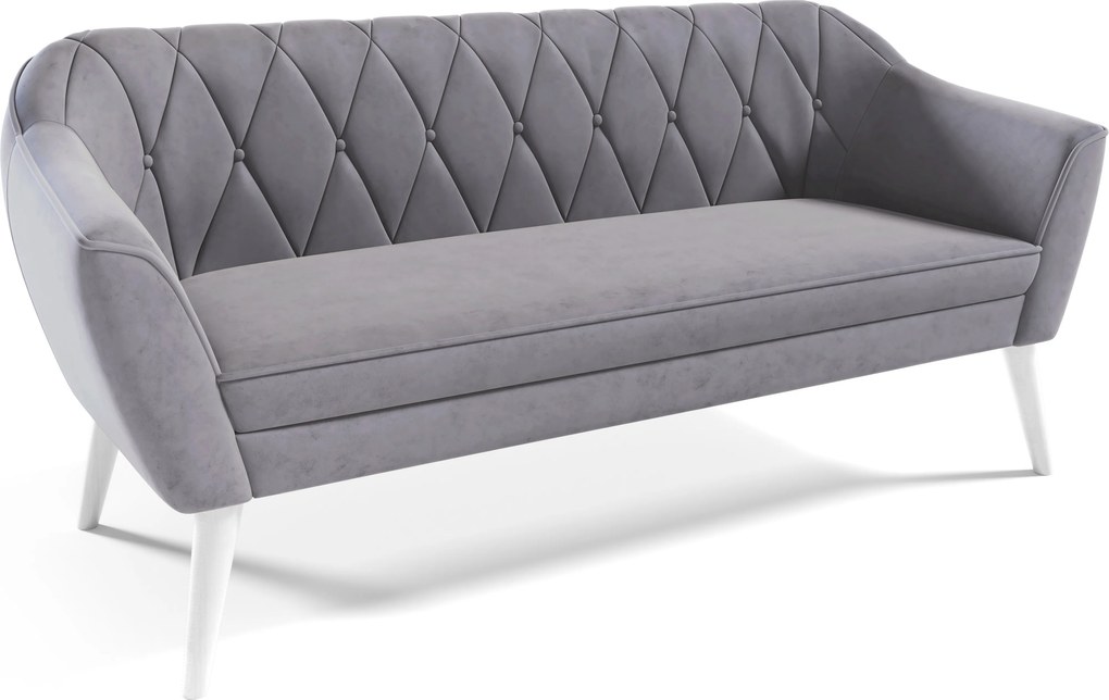 Eka Pohovka KARO, 180 cm Látka Velutto: Zelená (Velutto 10), Výběr nohou: Černé