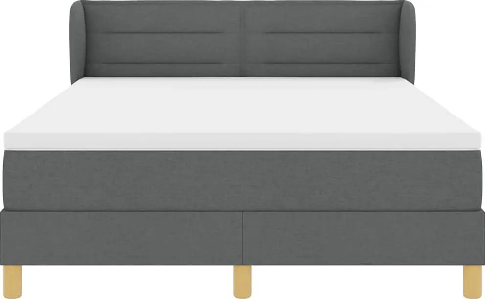 Postel s boxspringem s matrací Tmavě šedá 140 x 200 cm textil 3340151