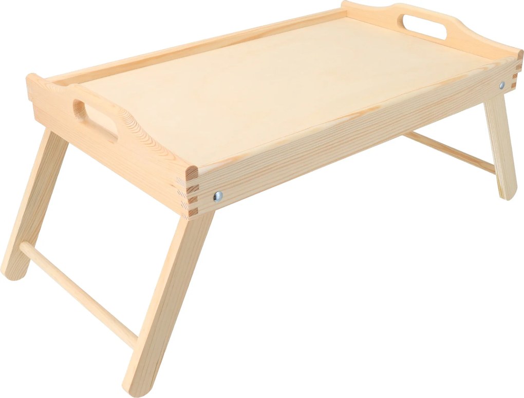 ČistéDřevo Dřevěný servírovací stolek do postele 50x30 cm - nelakovaný