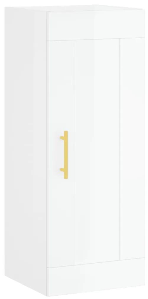 Skříň highboard bílá s vysokým leskem 34,5x34x180 cm kompozit,  3200123