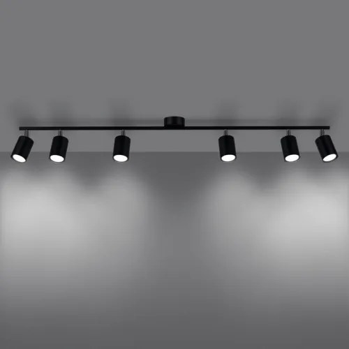 Stropní svítidlo SOLLUX LEMMI 6L černé GU10 6x10W bez žárovky SL.1169