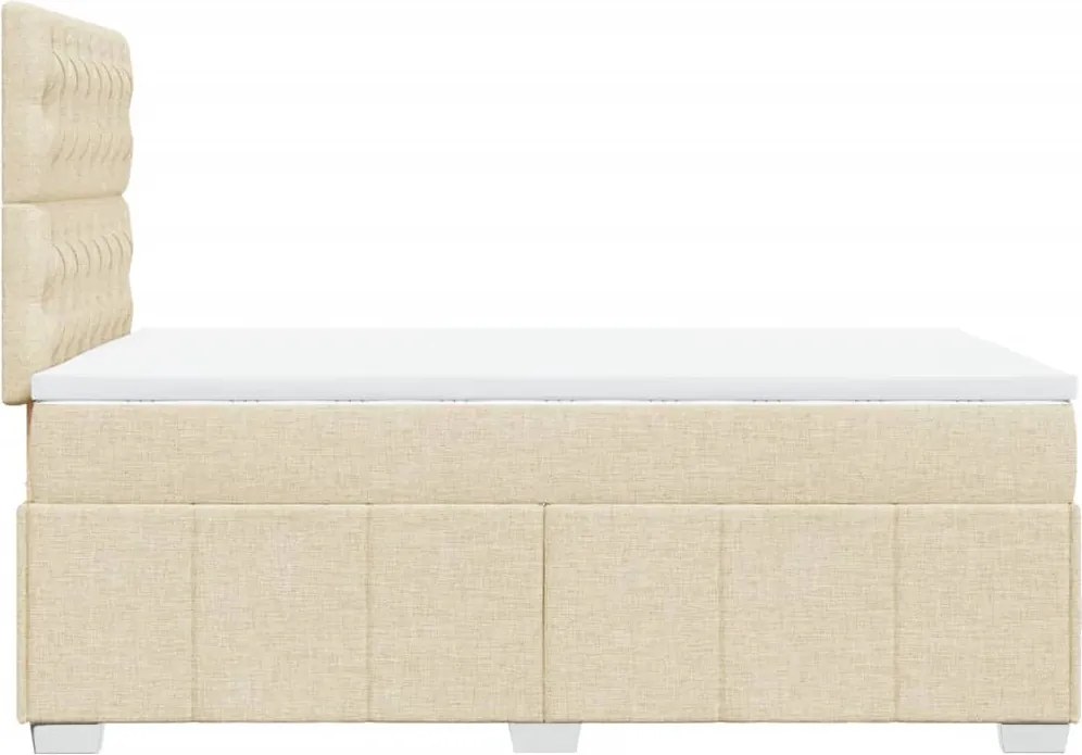 Box spring postel s matrací krémová 120x190 cm textil 3291619