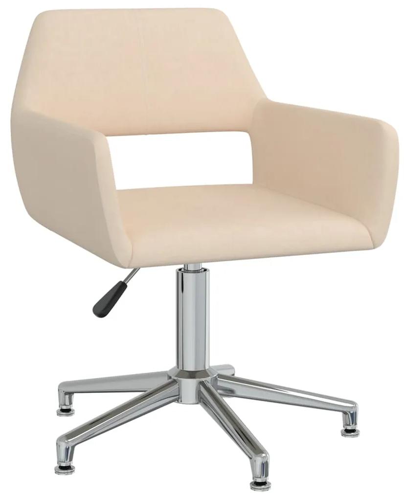 330333 vidaXL Otočná kancelářská židle krémová textil
