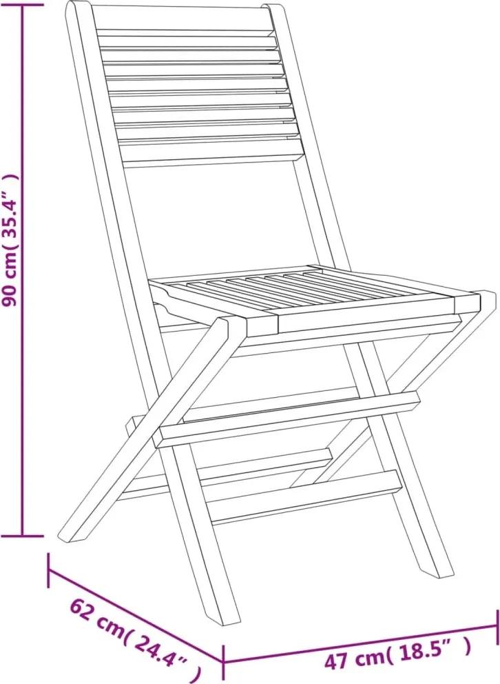 vidaXL Skládací zahradní židle 2 ks 47x62x90 cm masivní teakové dřevo [362761]