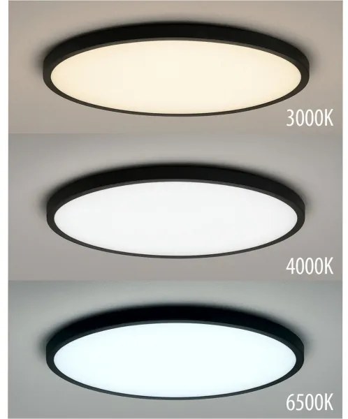 LED Stropní svítidlo LED/40W/230V 3000/4000/6500K pr. 50 cm černá