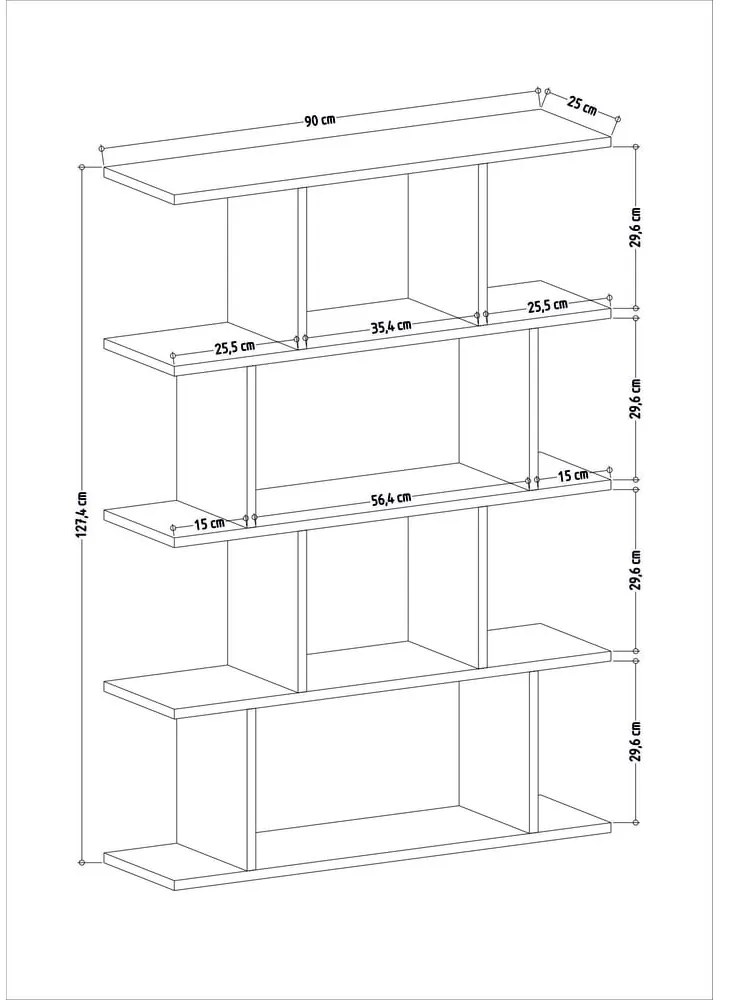 Bílá knihovna 90x127 cm Harmon – Kalune Design