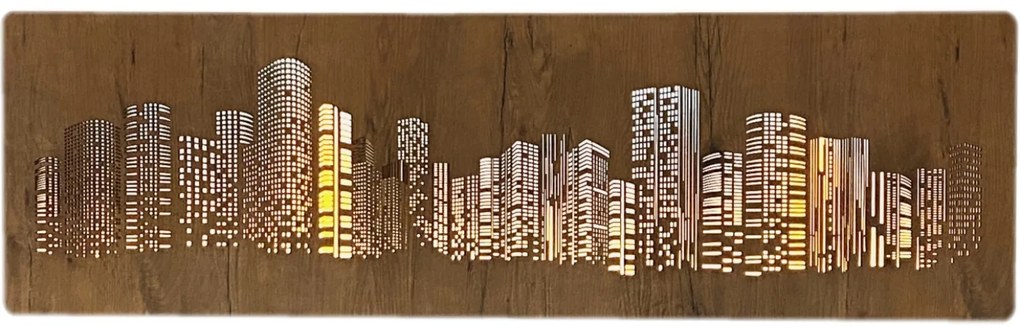 Li-Go "Mrakodrapy" světelný obraz 230V 125x40cm provedení povrchu: dub
