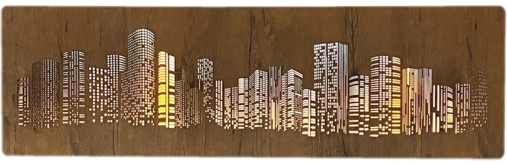 Li-Go "Mrakodrapy" světelný obraz 230V 125x40cm provedení povrchu: bříza