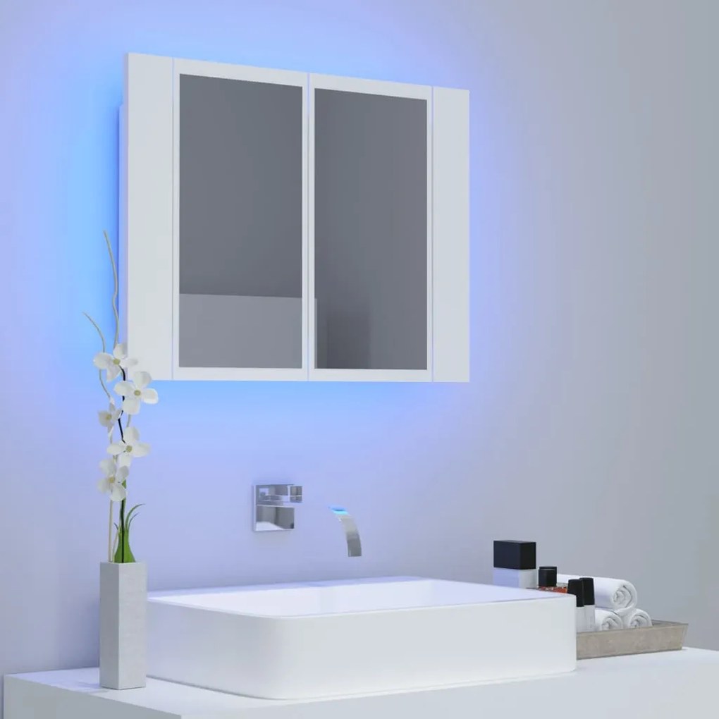 vidaXL LED koupelnová skříňka se zrcadlem 60 x 12 x 45 cm akryl [804956] Barva: Bílá