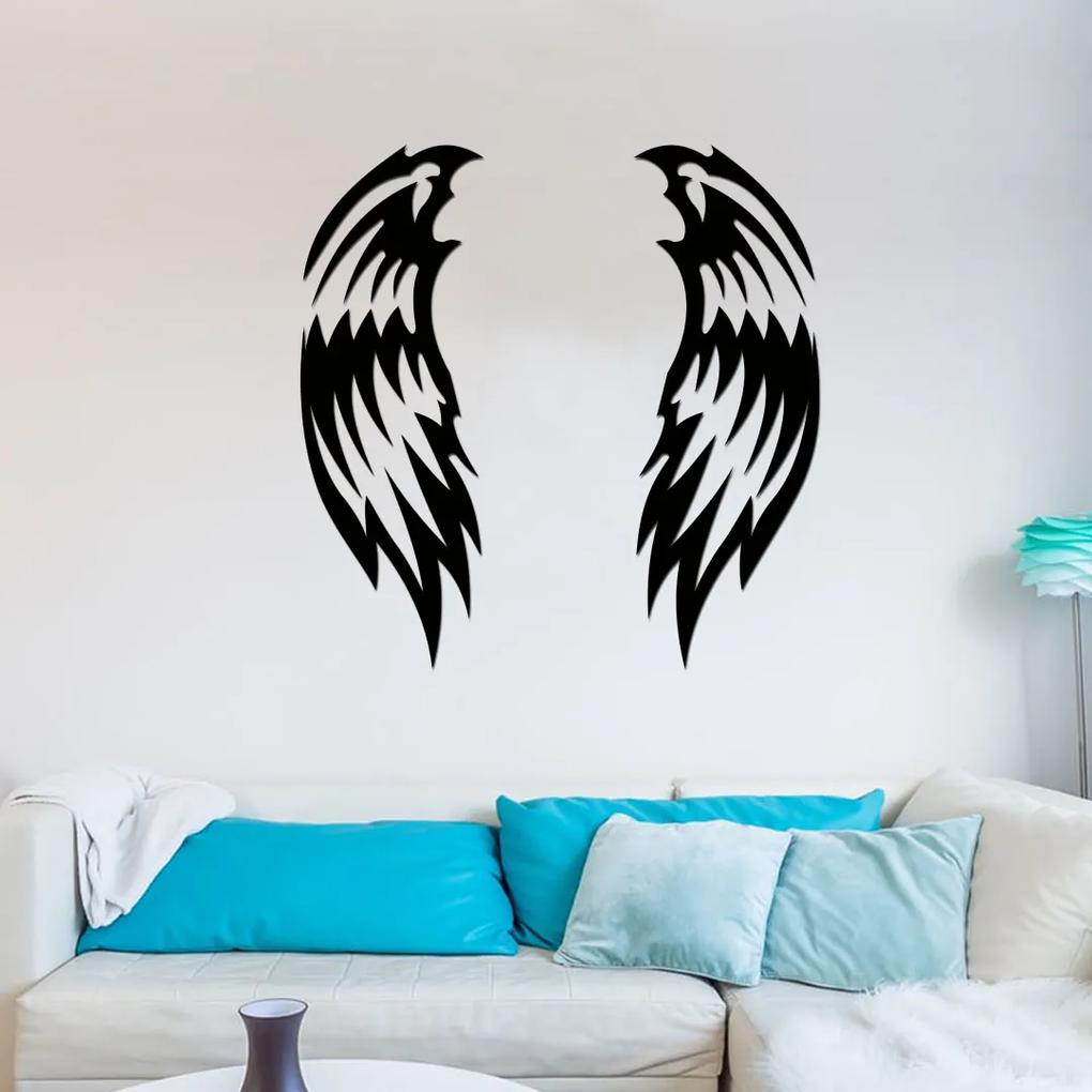 Dřevěná dekorace na zeď  Andělská křídla DARK Barevný vzor: Javor, Rozměry (cm): 60x86