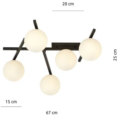 Stropní svítidlo SMART 5xE14/10W/230V černá/bílá