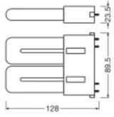 LED žárovka 2G10 (4piny) LEDVANCE DULUX F 8W (18W) teplá bílá (3000K)