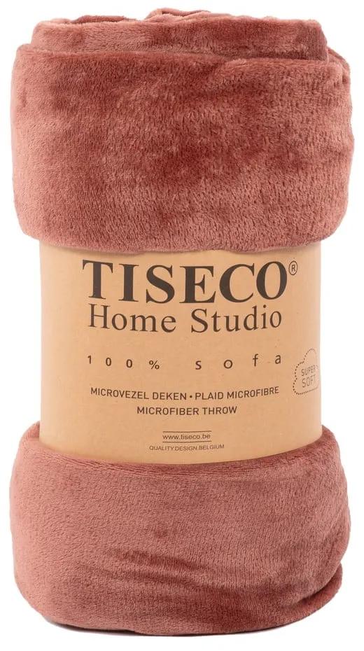 Růžová mikroplyšová deka Tiseco Home Studio, 130 x 160 cm