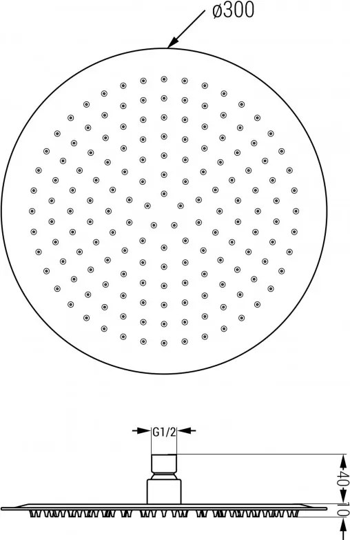 Mexen sprchová nerezová hlavice Round 30 cm, bílá, 79230-20