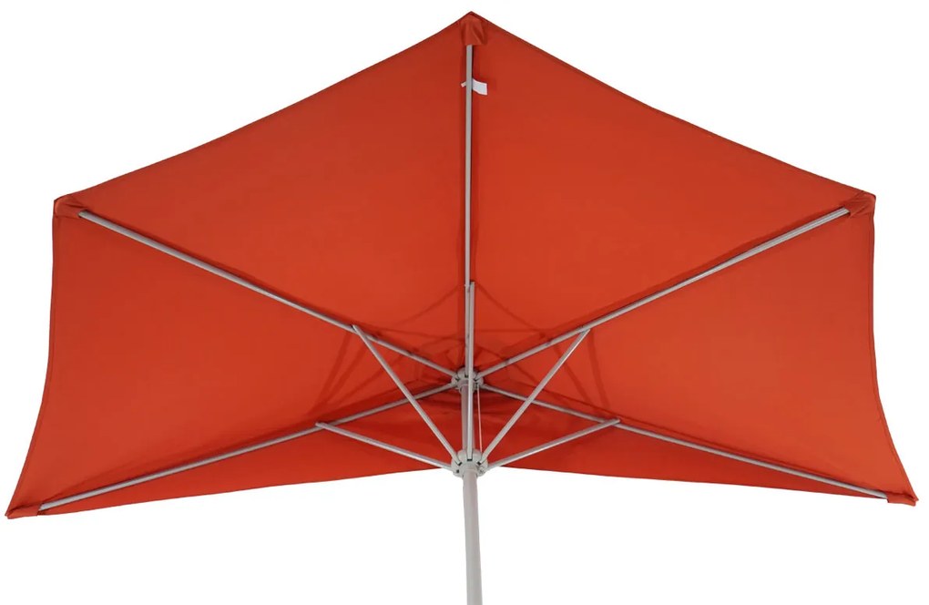 Slunečník půlkruh Parla - polyester/hliník - 300cm terakota se stojanem