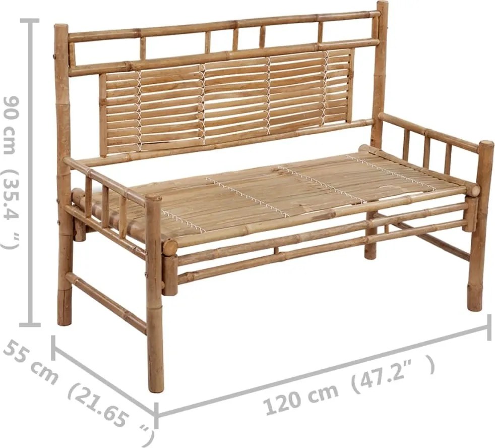 vidaXL Zahradní lavice s poduškou 120 cm bambus [3063884] Barva: antracitová