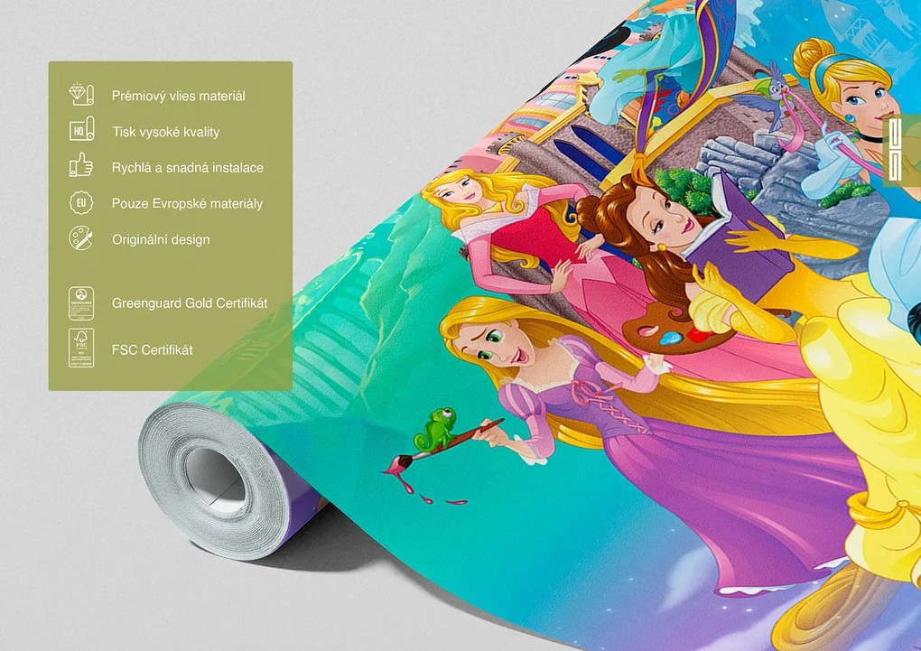 Dětská vliesová fototapeta na zed' Všechny Princezny, Disney | 90 x 202 cm | DFTDNV 5478