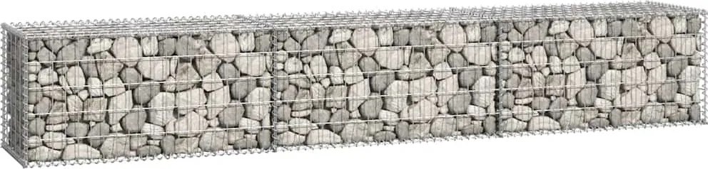 Gabionová zeď s víky z pozinkované oceli 300 x 50 x 50 cm 143591