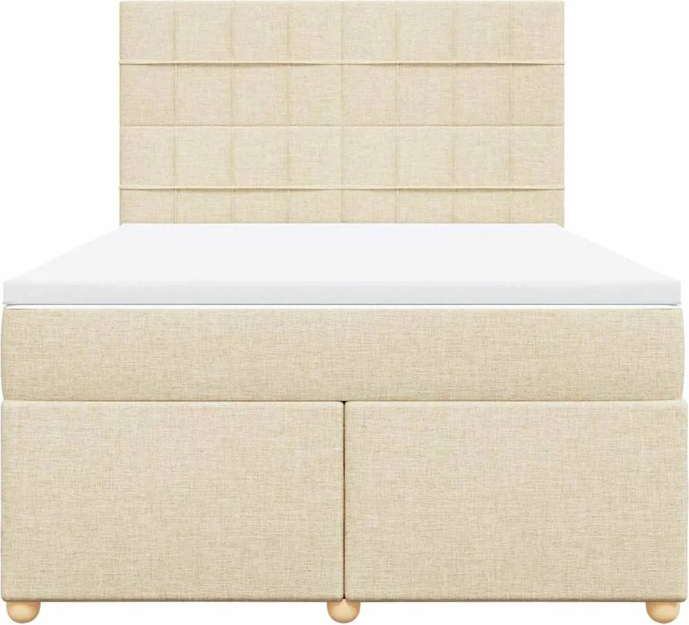 Box spring postel s matrací krémová 140x190 cm textil 3291280
