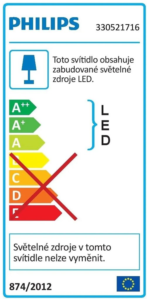 LED Nástěnné svítidlo Philips Celadon 33052/17/16 matný chrom