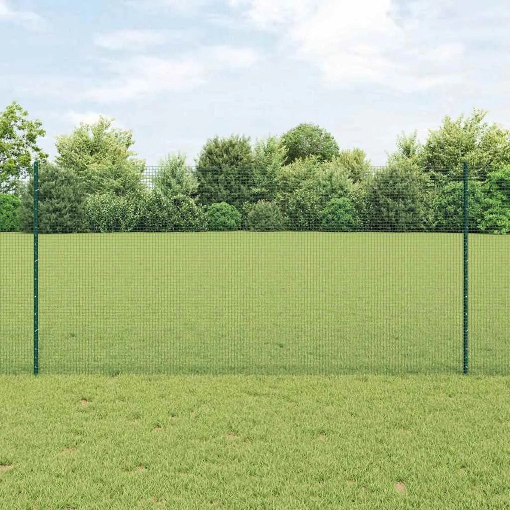 Svařovaná drátěná plotovina s tyčkami 10 x 1,2 m Zelená 3336449
