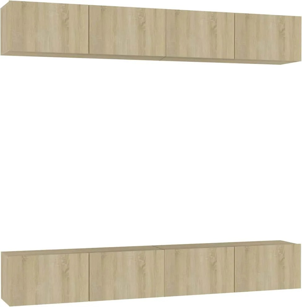 TV skříňky 4 ks dub sonoma 100 x 30 x 30 cm kompozitní dřevo 3078956