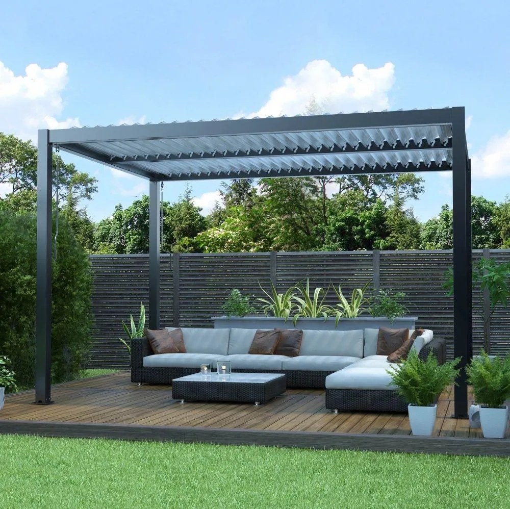 Hliníková bioklimatická pergola s lamelami 4 x 4 M