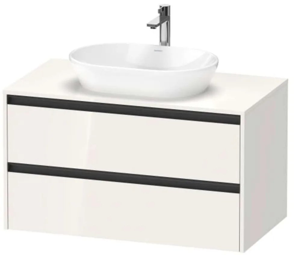 Duravit Ketho.2 - Umyvadlová skříňka s výřezem 57x100x55 cm, 2 zásuvky, lesklá bílá K24896022220000