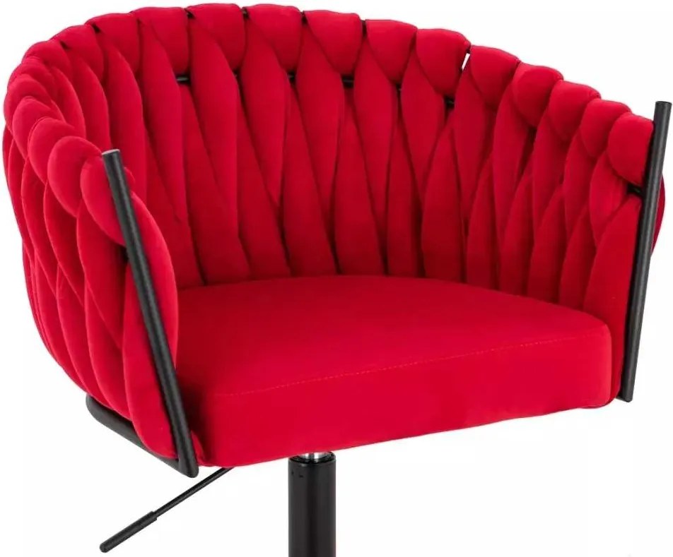 LuxuryForm DESIGN Otočná židle NORDEN VELUR na černém kříži - červená