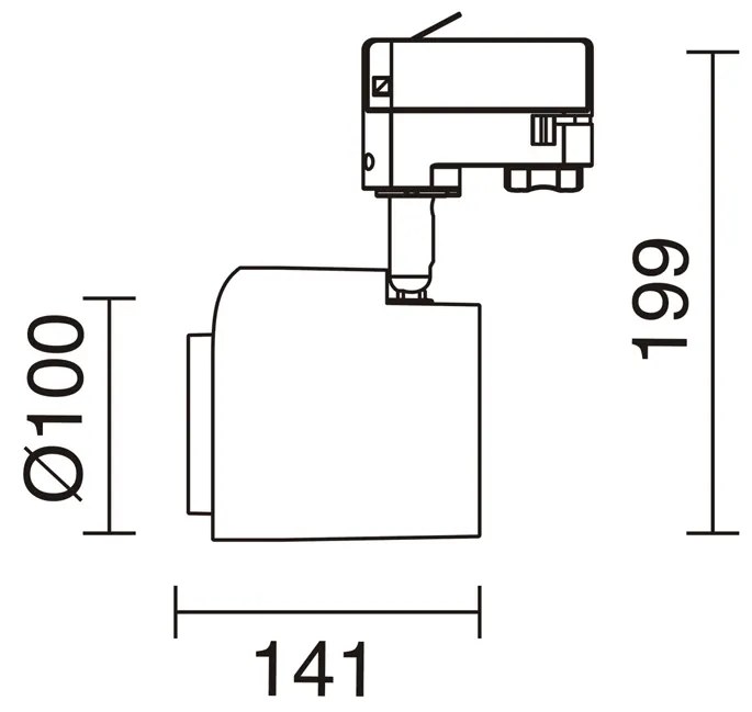 Indeluz 825S-L3335B-02 stropní bodové LED svítidlo pro lištový systém Land, černé, 35W, 4000K, 60°, ø10cm