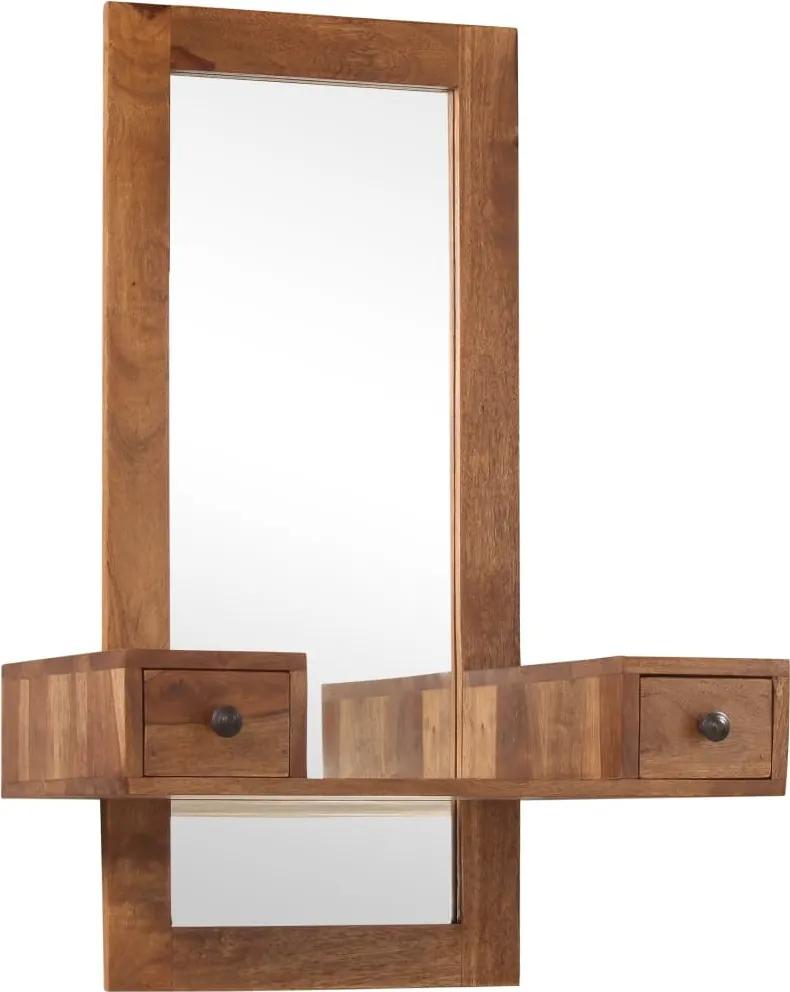 vidaXL Kosmetické zrcadlo se 2 zásuvkami masivní sheeshamové dřevo [246264]