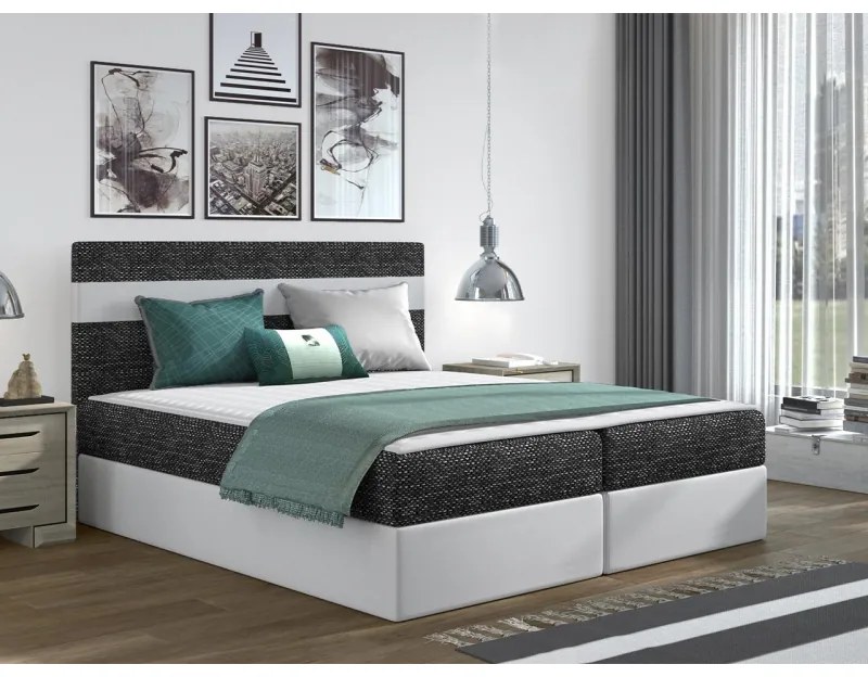Kontinentální postel Poskocz, Rozměr postele: 160 x 200 cm, Potah: Lawa 06 + ekokůže Soft 011