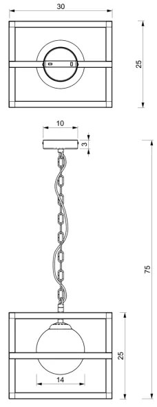 Lustr na řetězu DIEGO 1xE14/40W/230V černá