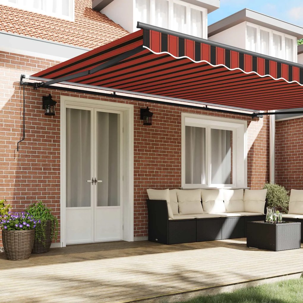 Stahovací markýza oranžová a hnědá 500 × 300 cm 3331223