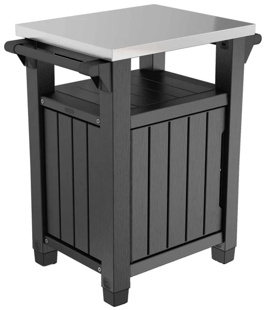 Keter Multifunkční zahradní grilovací stůl Unity klasický vzhled dřeva, Keter 422816