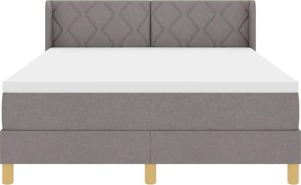Postel s boxspringem s čelo Taupe 200 x 160 cm textil 3341367