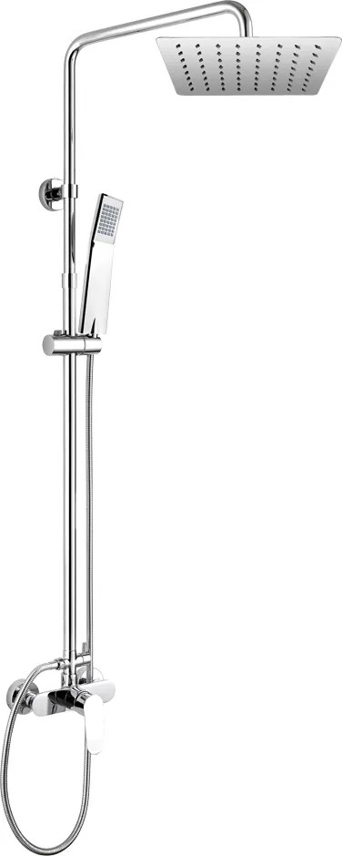 Mereo Mereo, Nástěnná sprchová baterie Viana 150mm se sprch.soupravou,ruční a talíř.sprchou slim 200x200mm, CBE60104SD